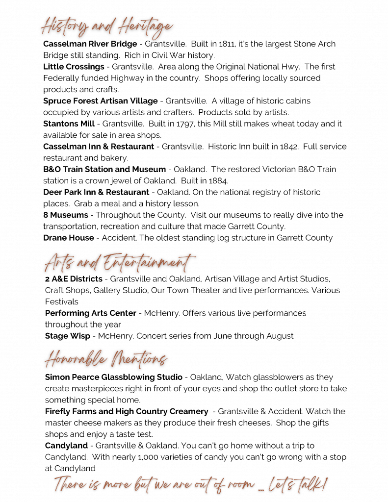 Group & Tour Planners - Garrett County Chamber of Commerce